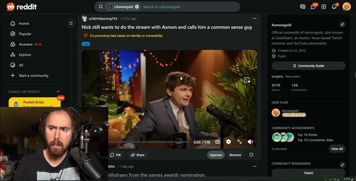 Asmongold says collaborating with Nick Fuentes is "not a matter of if ...