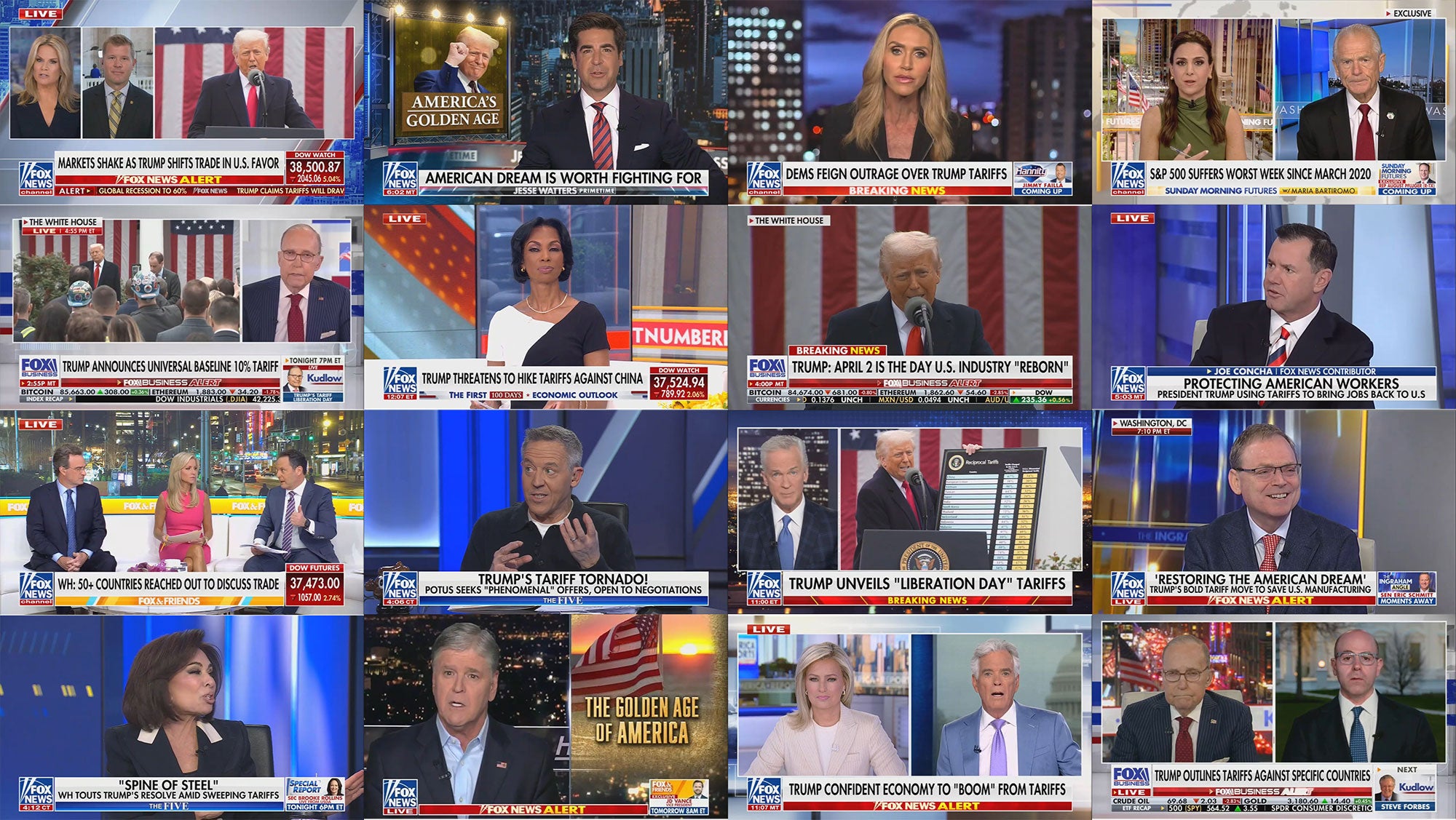 Here are 90 people across Fox News and Fox Business who cheered Trump’s destructive tariffs ...